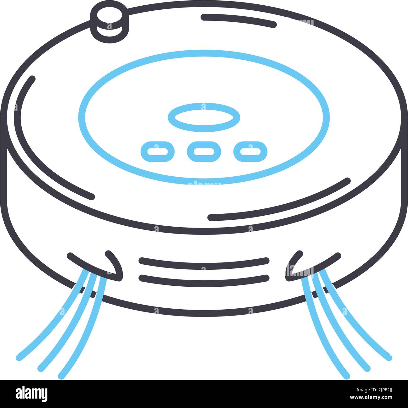 vacuum cleaner robot line icon, outline symbol, vector illustration ...