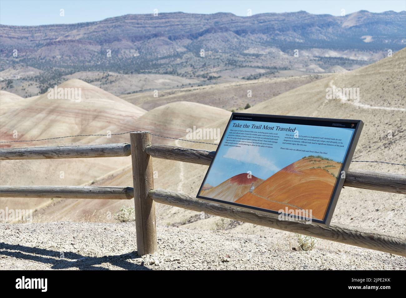 A sign about proper trail usage at Painted Hills at John Day Fossil ...