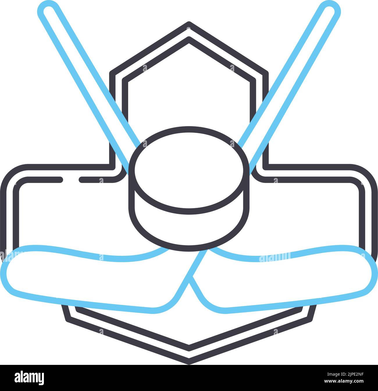 hockey line icon, outline symbol, vector illustration, concept sign ...