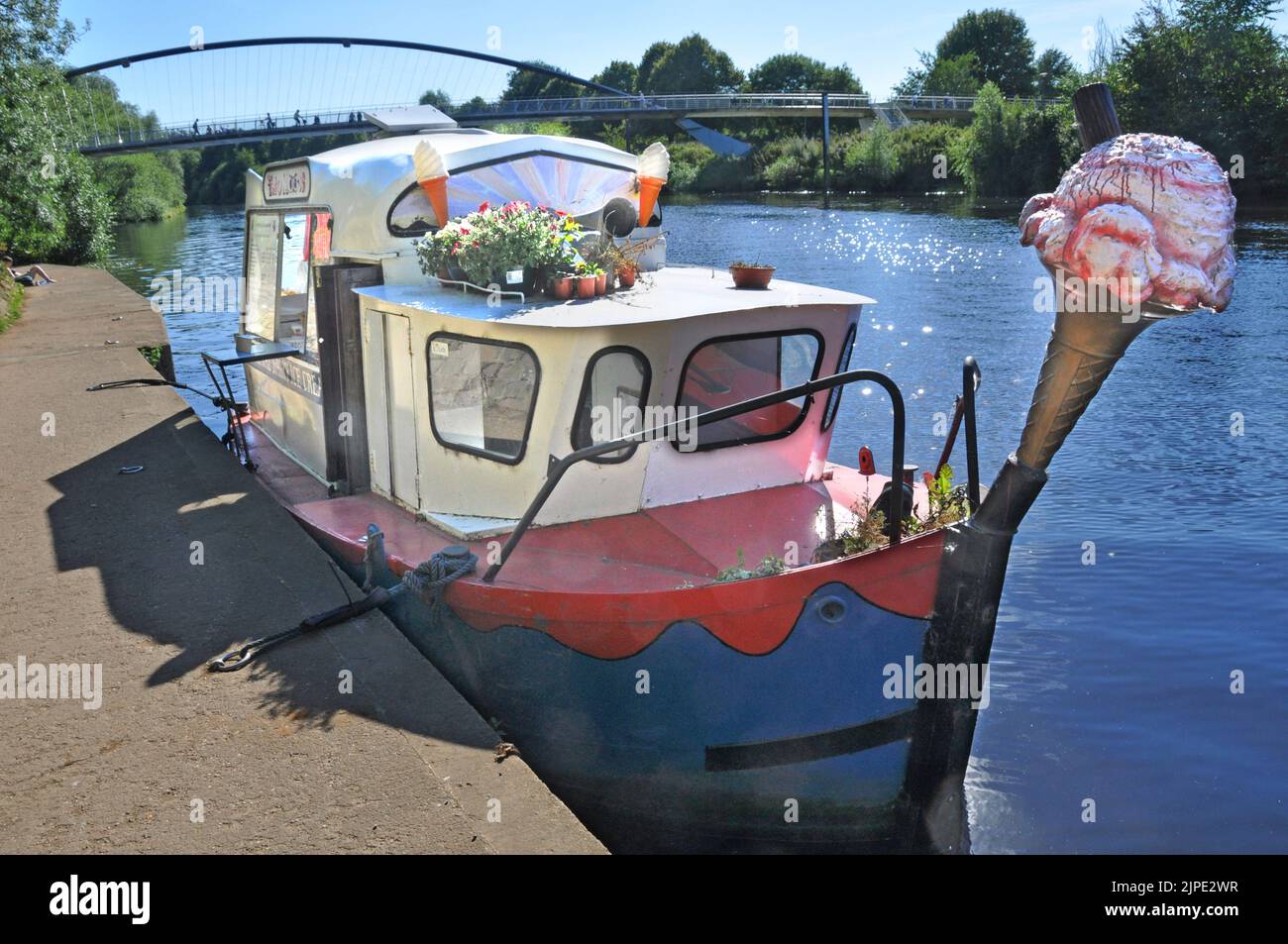 Ice cream boat, River Ouse, York Stock Photo - Alamy