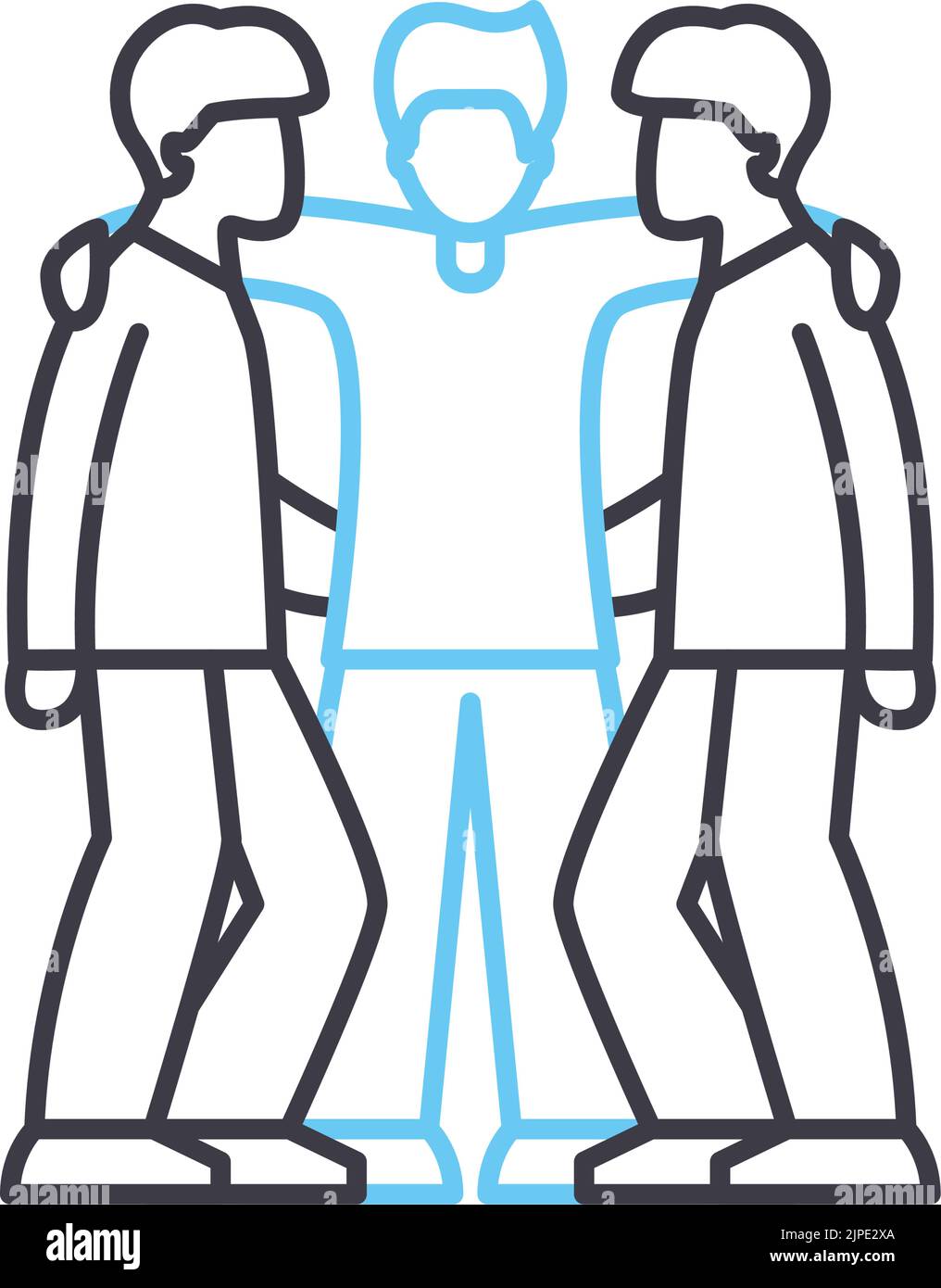 friendship hugs line icon, outline symbol, vector illustration, concept ...