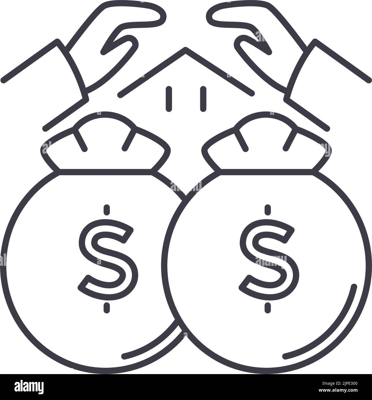 savings line icon, outline symbol, vector illustration, concept sign ...