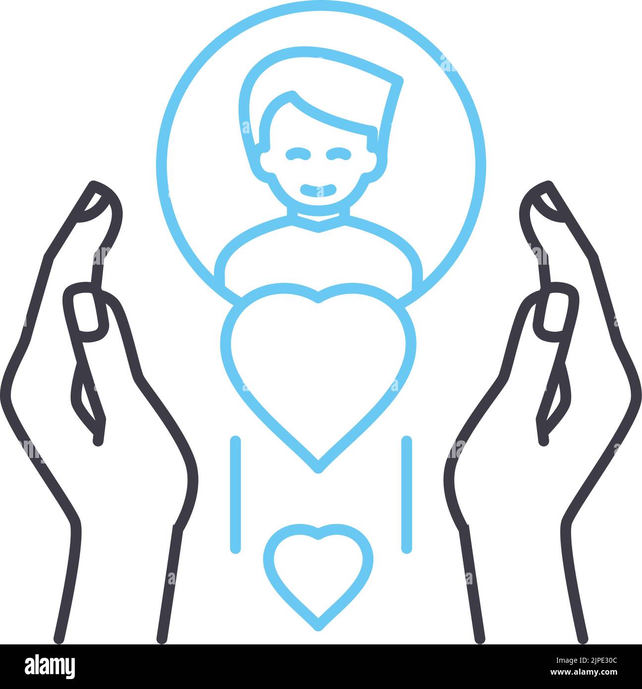 pride line icon, outline symbol, vector illustration, concept sign ...