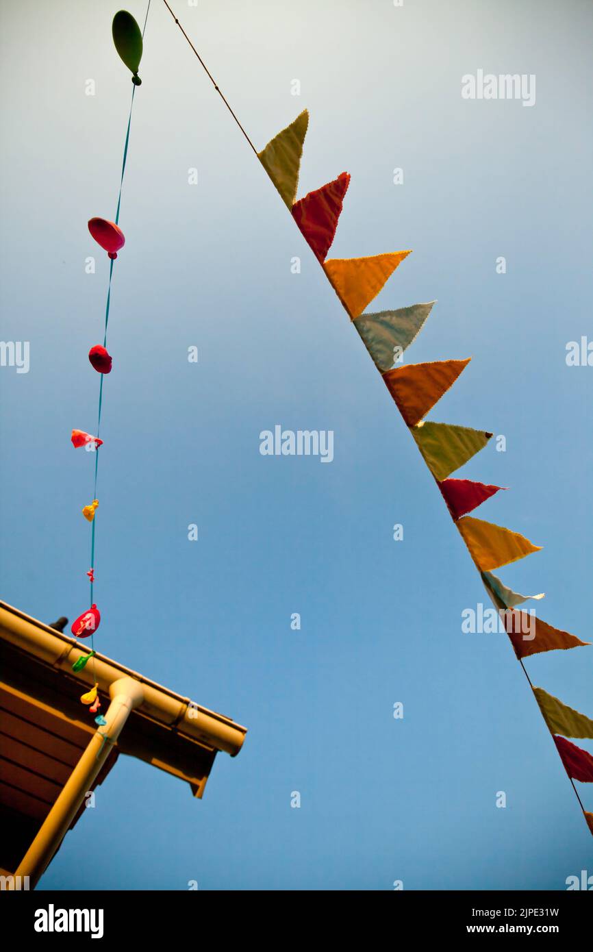 Party pennant flags hi-res stock photography and images - Alamy