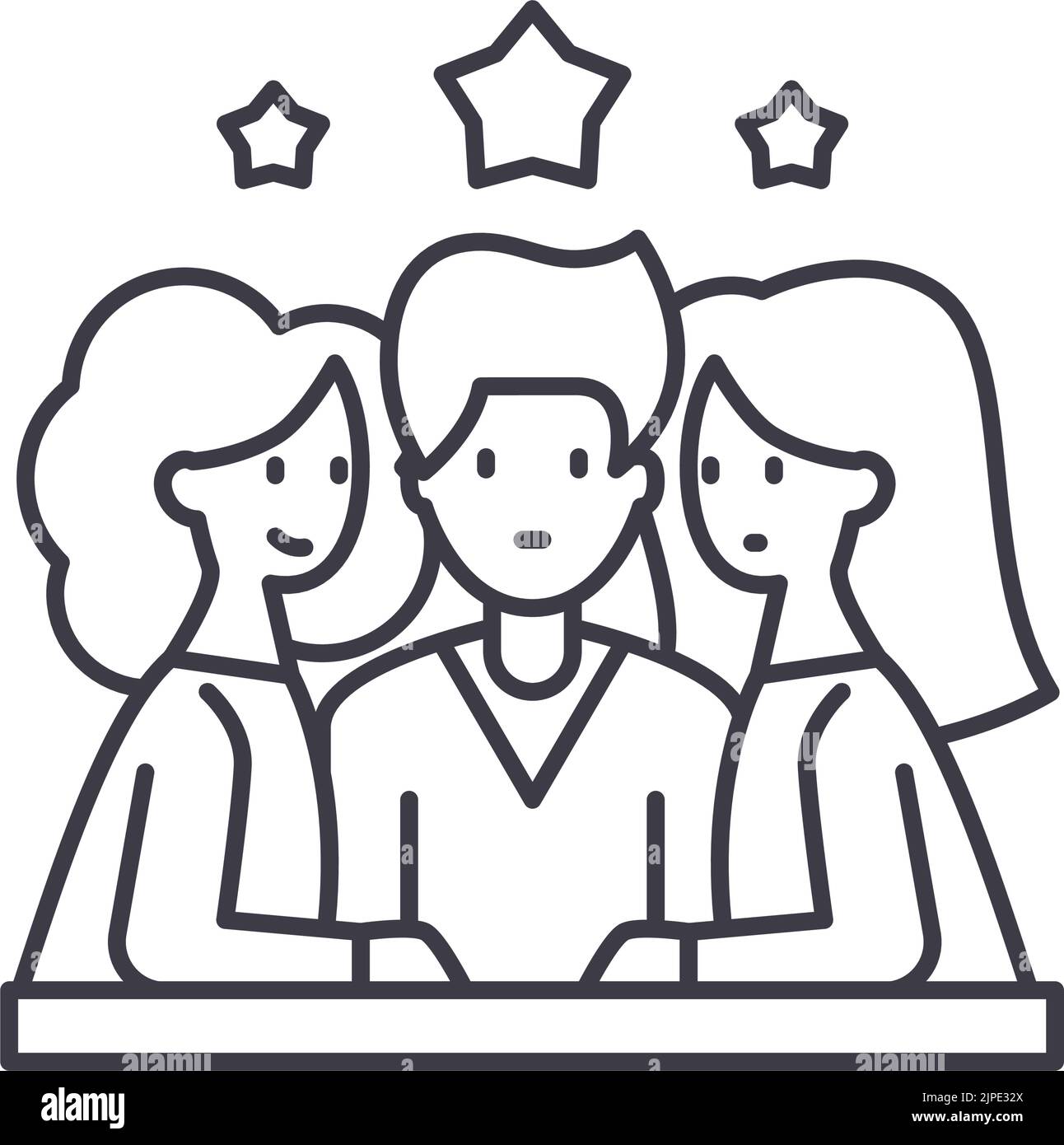 groups line icon, outline symbol, vector illustration, concept sign ...