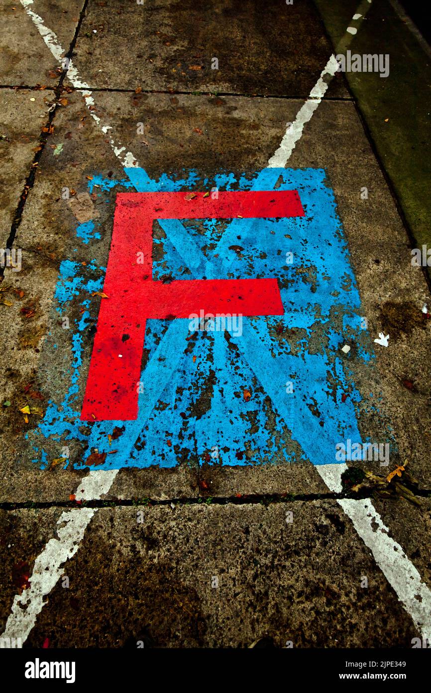 asphalt, marker, f, asphalts, markers, letter fs Stock Photo - Alamy