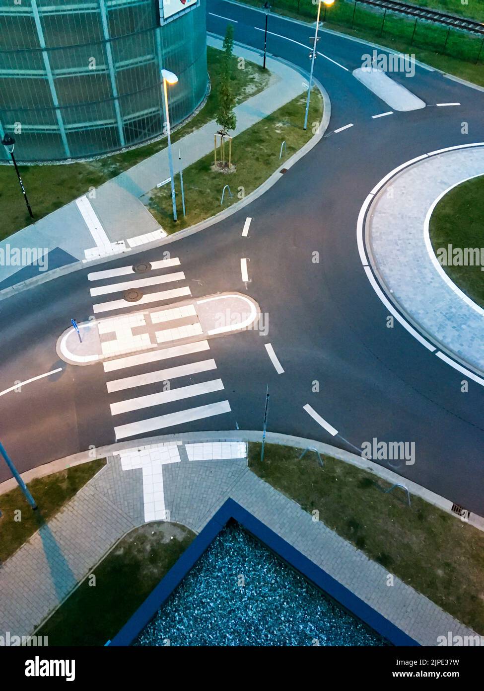 street, pedestrian crossing, traffic circle, road, roads, streets, traffic circles Stock Photo ...