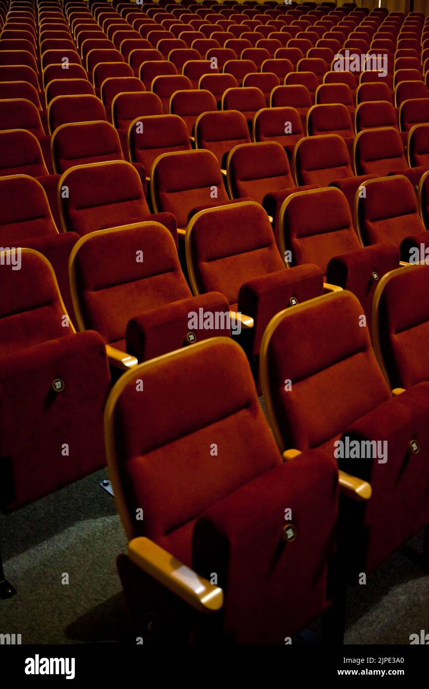 movie theater, chair row, samtsitze, movie theaters, chair rows Stock ...