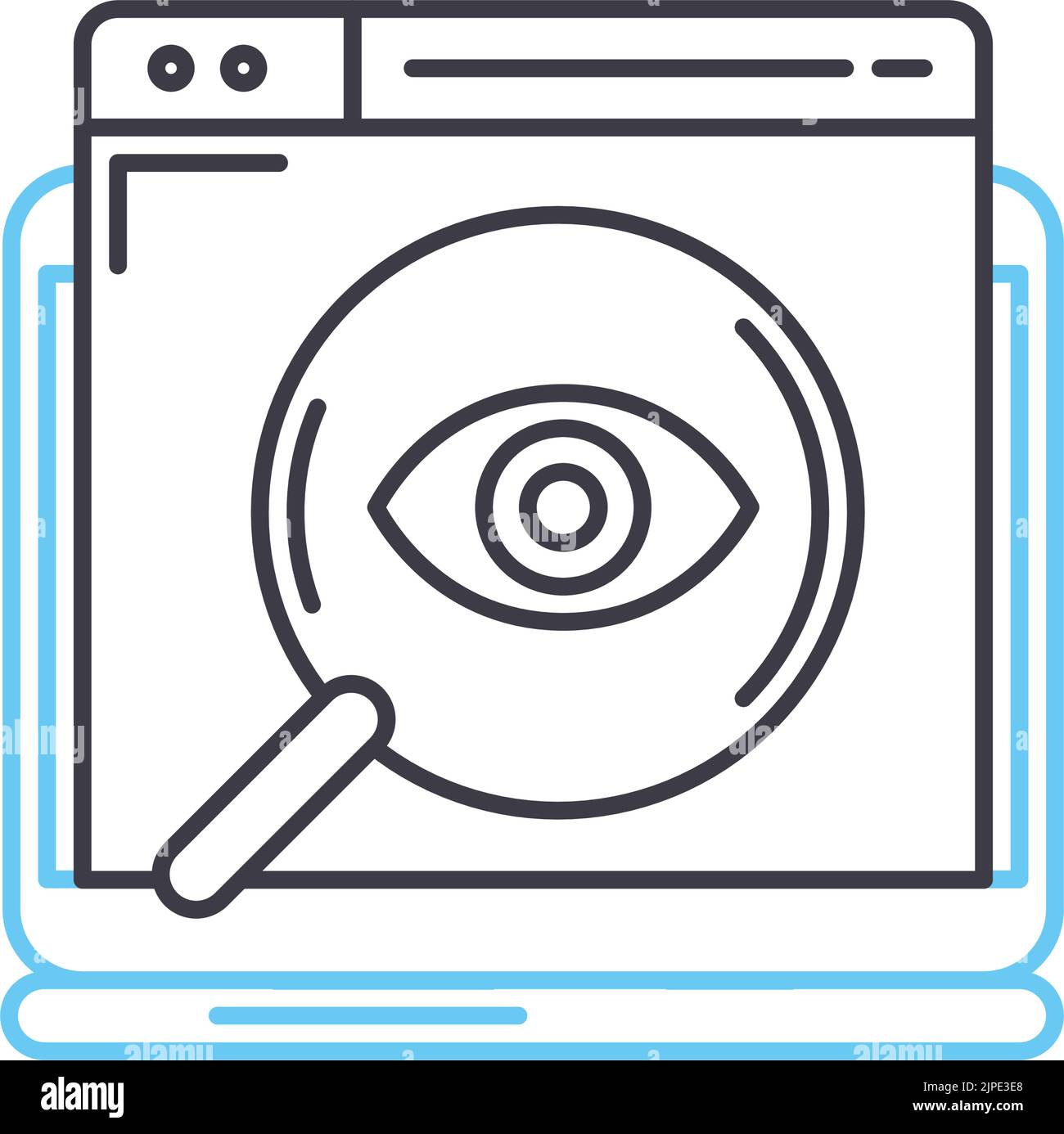 monitoring line icon, outline symbol, vector illustration, concept sign ...