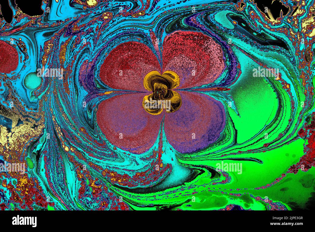 Abstract ebru cover art. Floral Ebru marbling texture background design ...