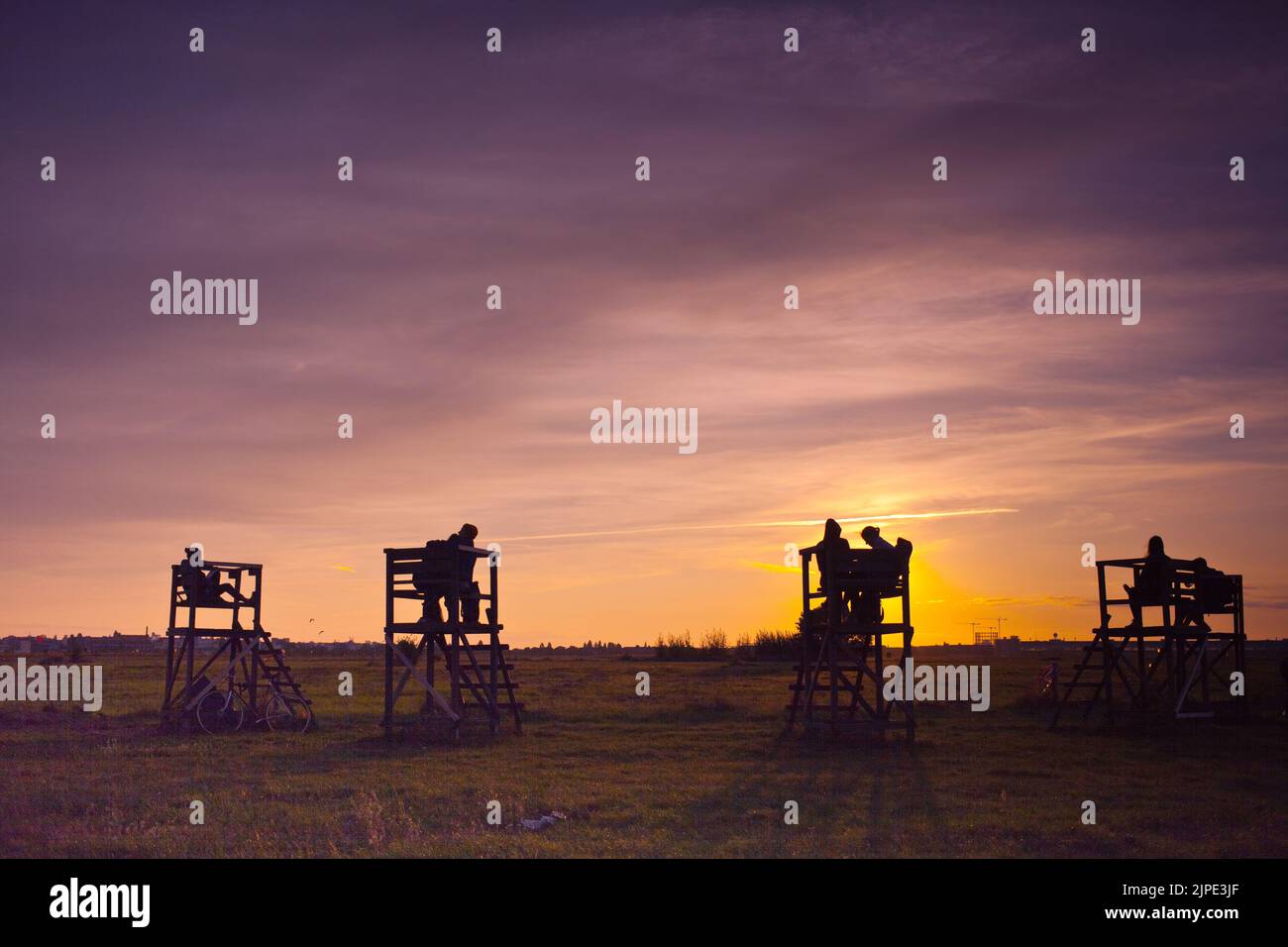 sunset, chill out, tempelhofer feld, sunsets, chill outs, relaxation ...