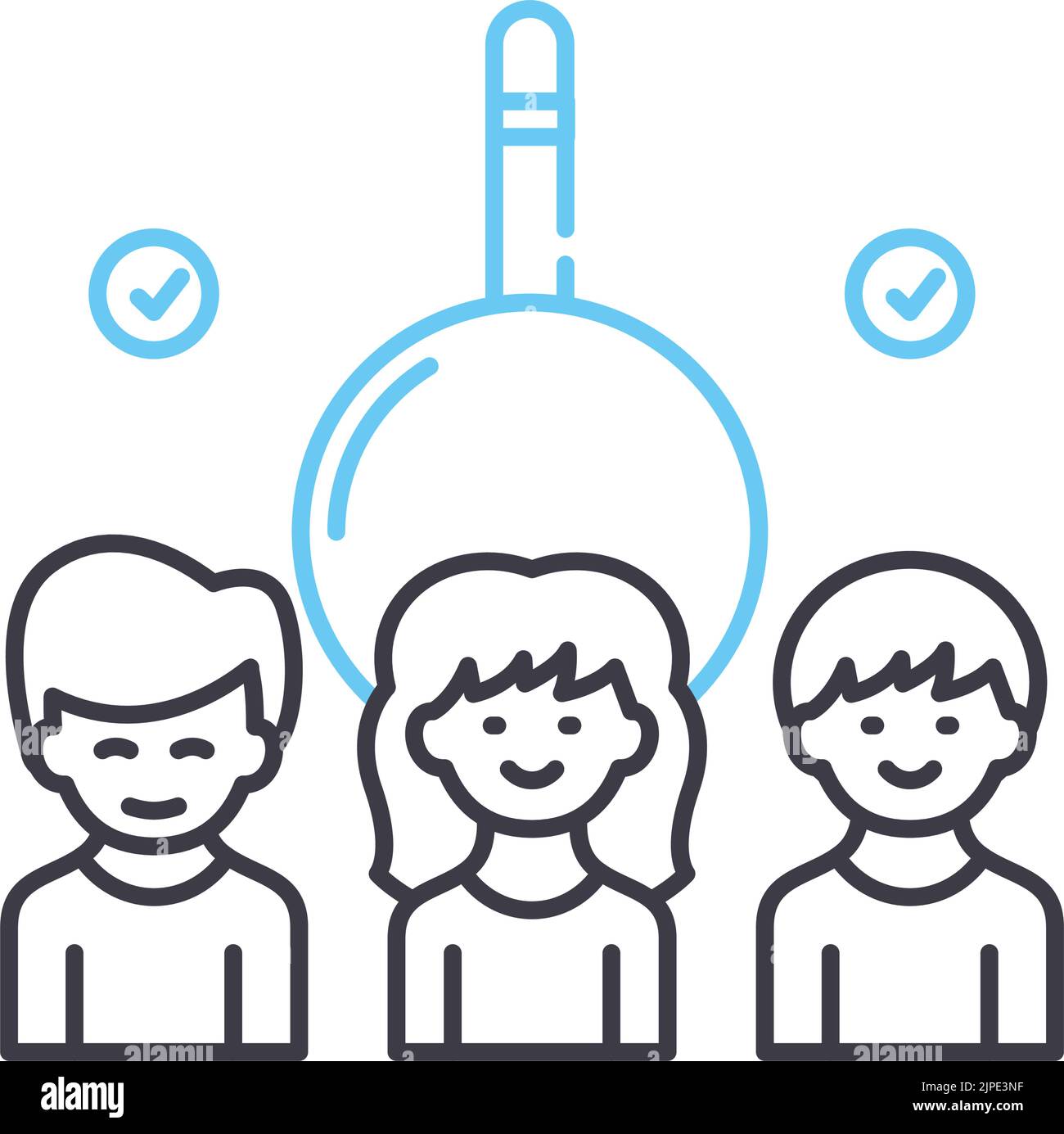 staffing plans line icon, outline symbol, vector illustration, concept ...