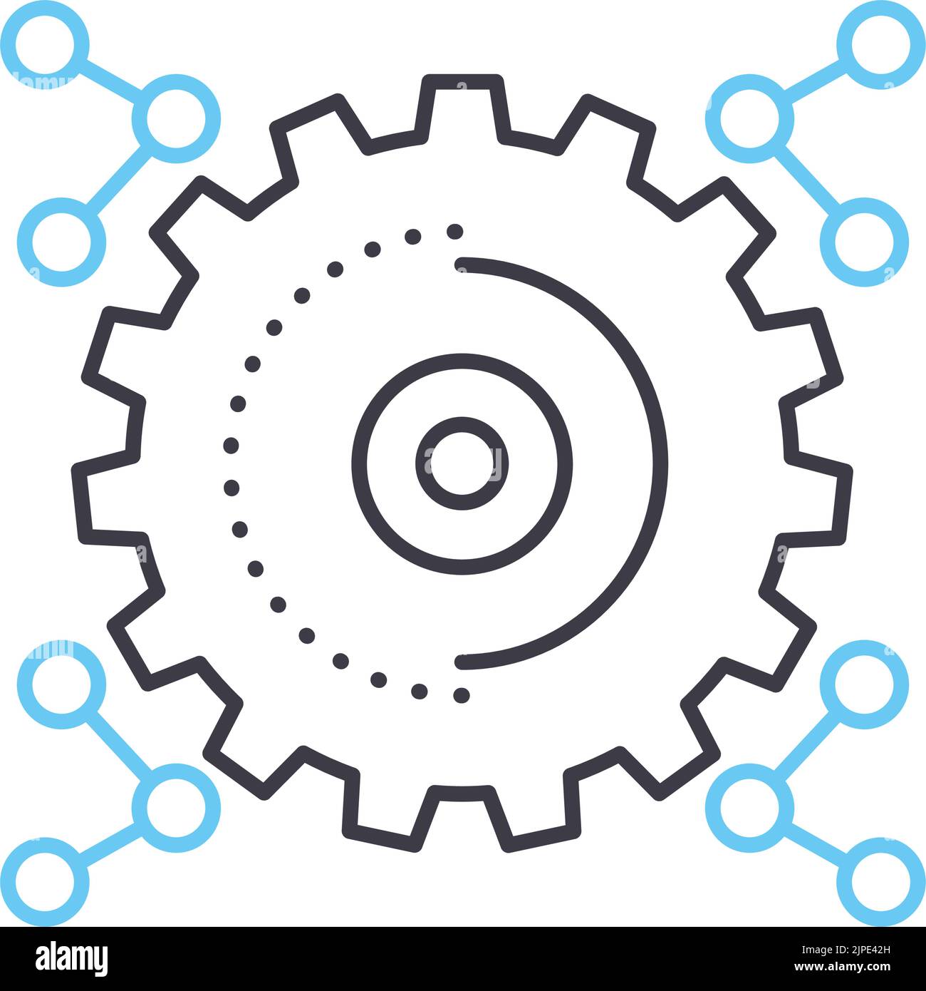 information engineering line icon, outline symbol, vector illustration ...