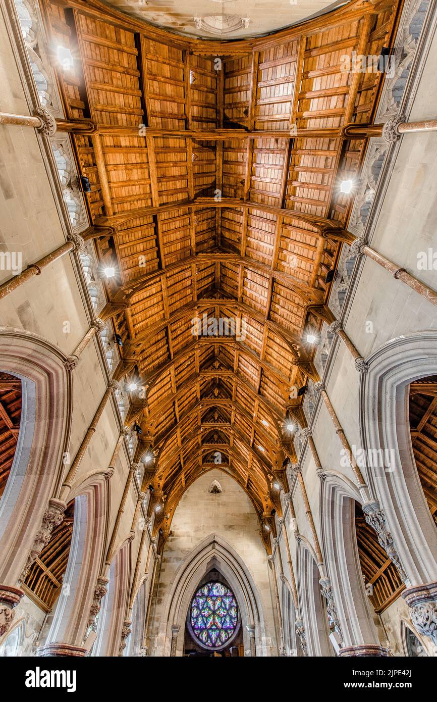Roof detail of St Margaret's Church in Bodelwyddan in North Wales, UK ...