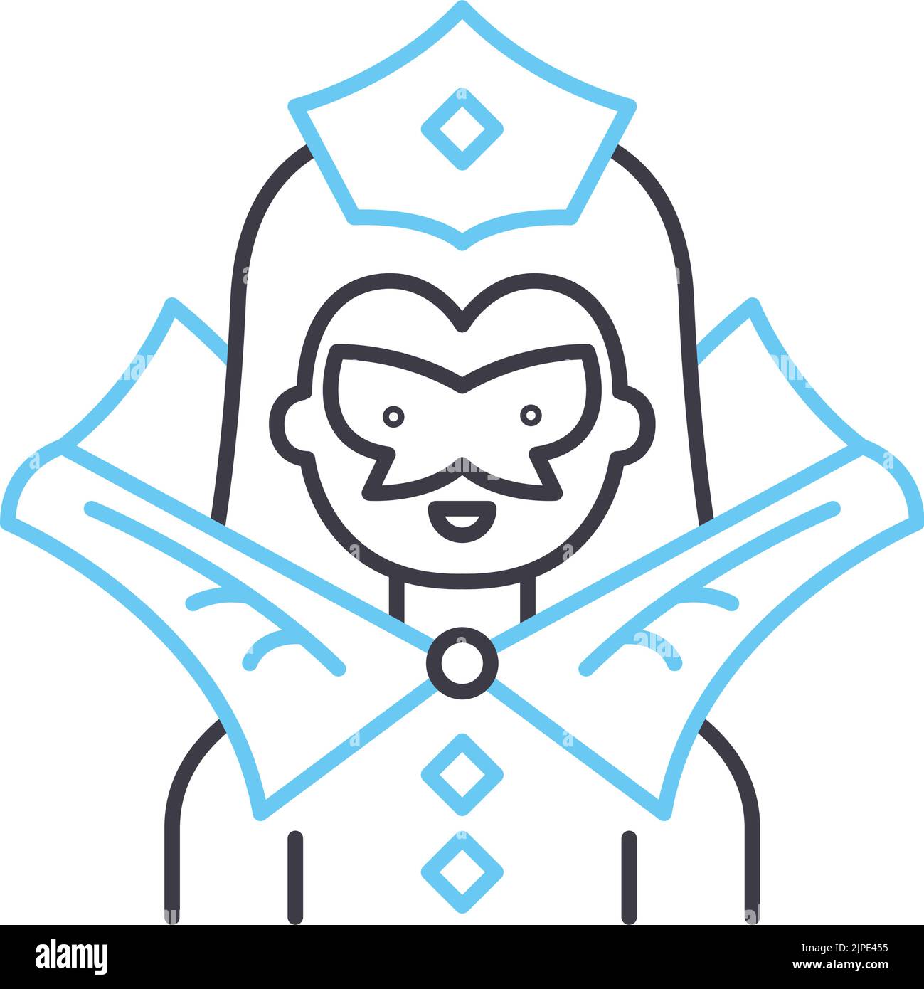 showgirl line icon, outline symbol, vector illustration, concept sign ...