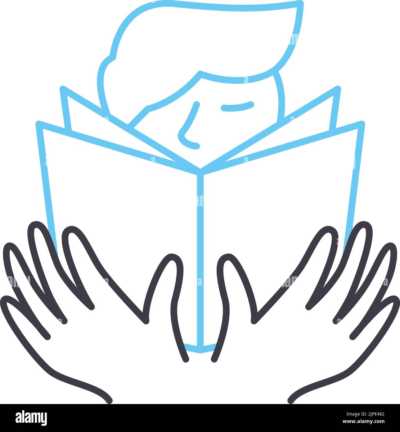 reading line icon, outline symbol, vector illustration, concept sign ...