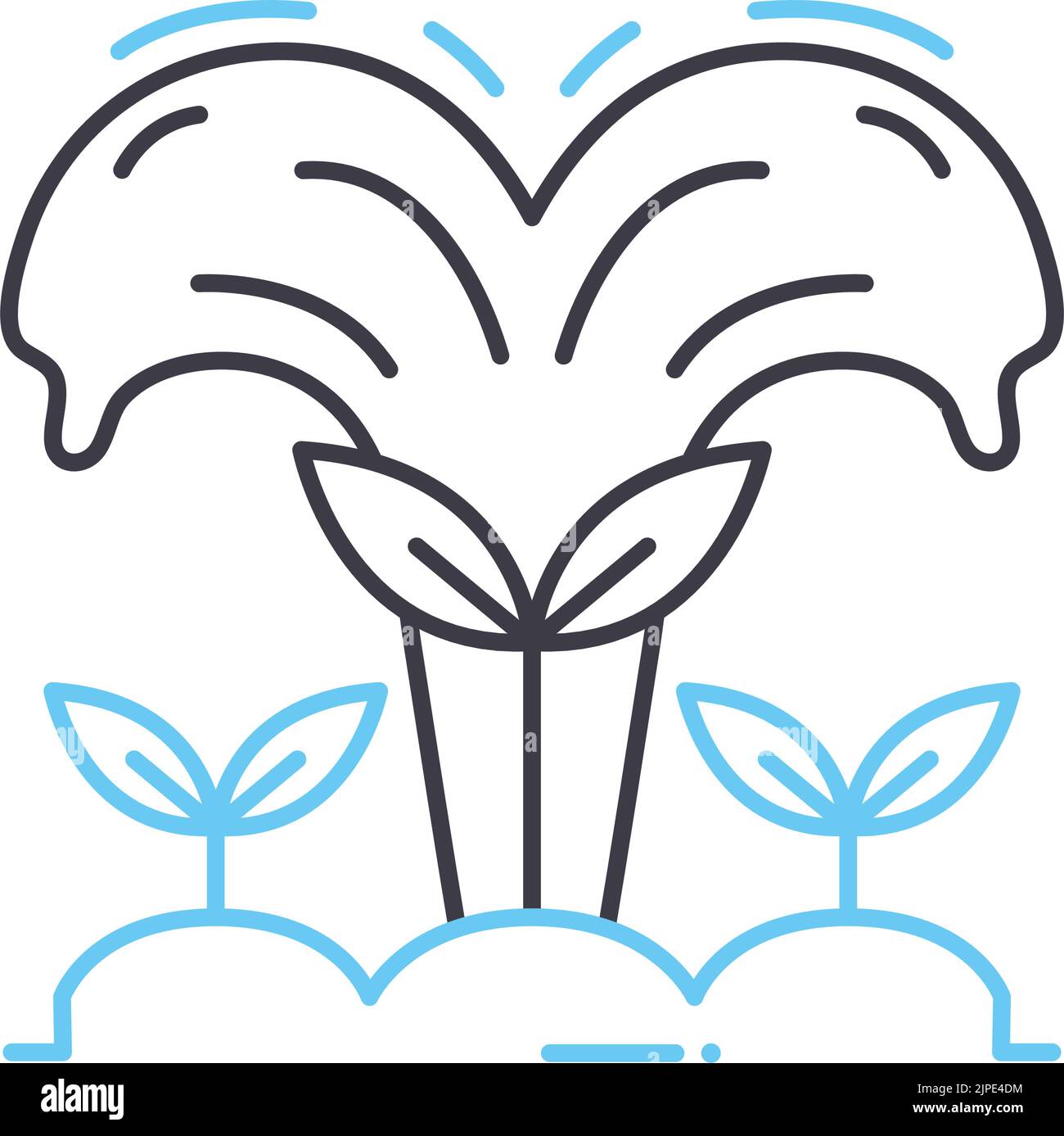 irrigation line icon, outline symbol, vector illustration, concept sign ...