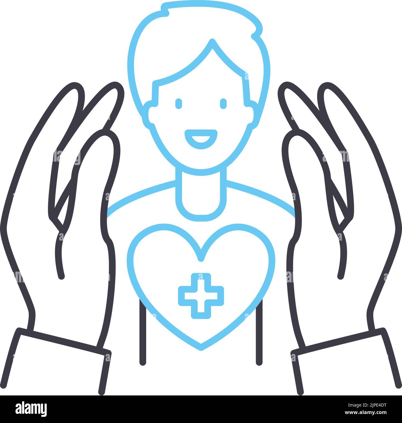 life insurance line icon, outline symbol, vector illustration, concept ...