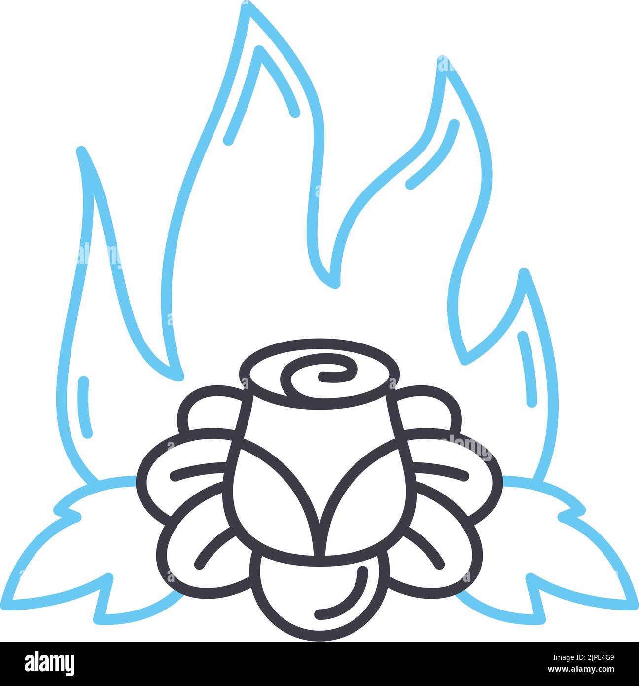 rose line icon, outline symbol, vector illustration, concept sign Stock ...