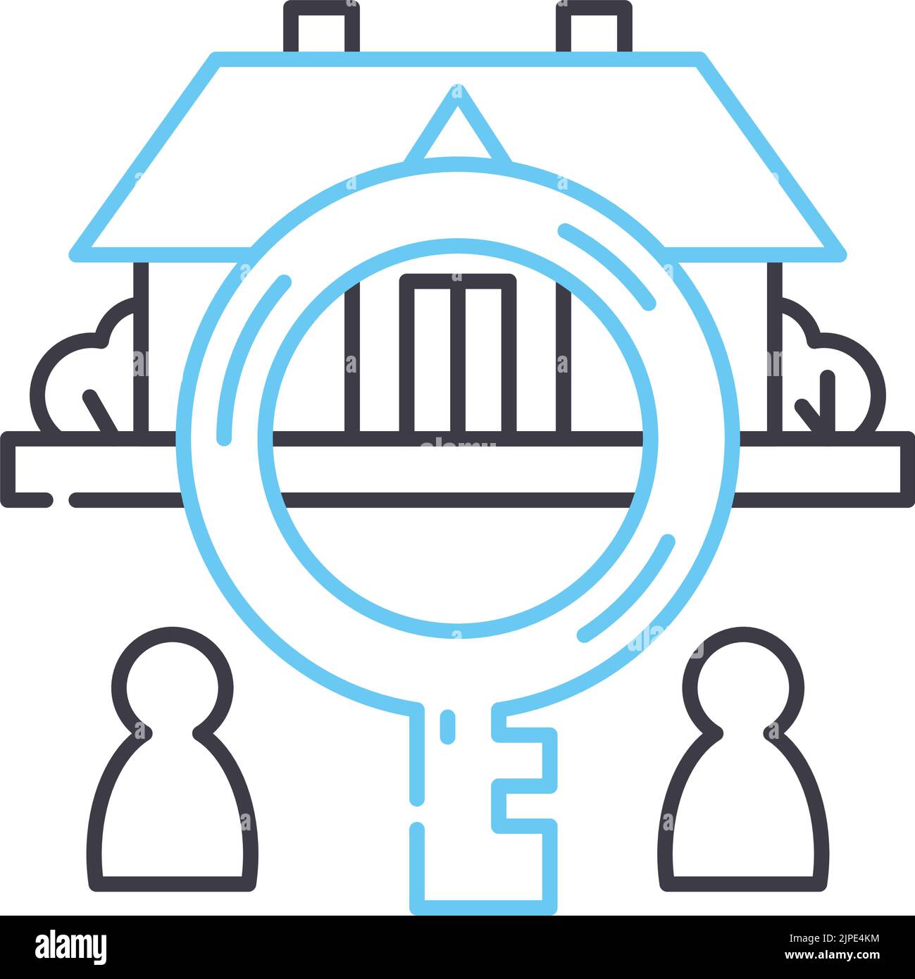 landlord line icon, outline symbol, vector illustration, concept sign ...