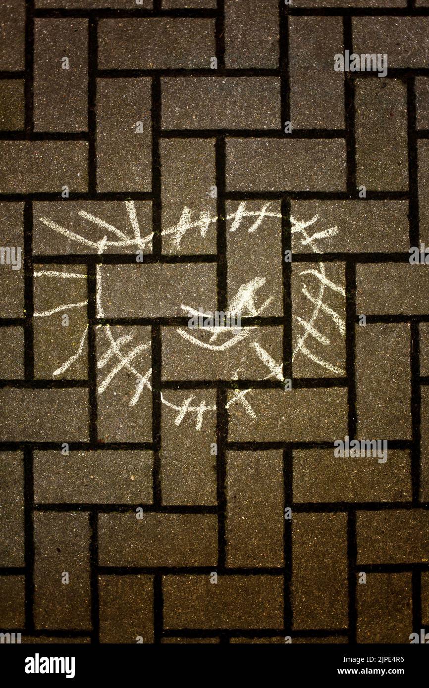 child's drawing, chalk drawing, line art, line arts Stock Photo - Alamy