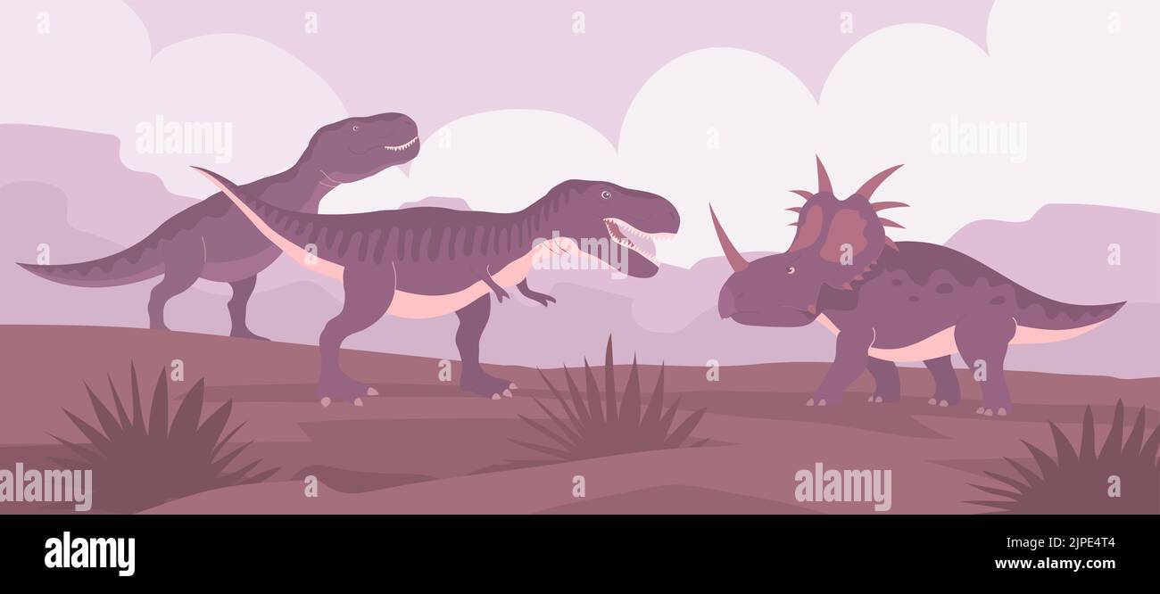 Styracosaurus vs tyrannosaurus rex. Lizard fight. Ceratops with ...