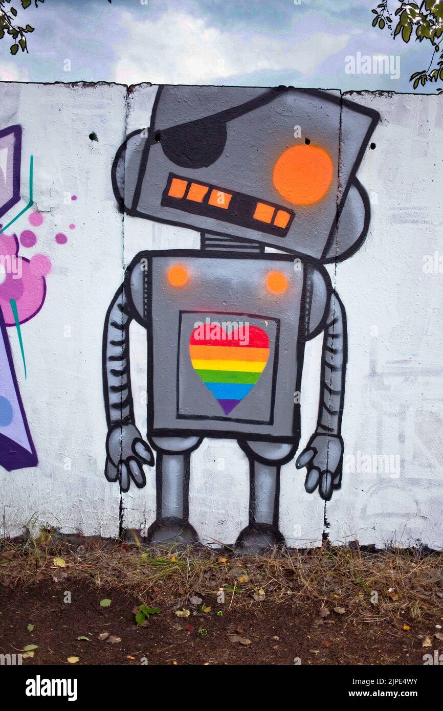 heart, graffiti, robot, hearts, graffitis, robots Stock Photo - Alamy