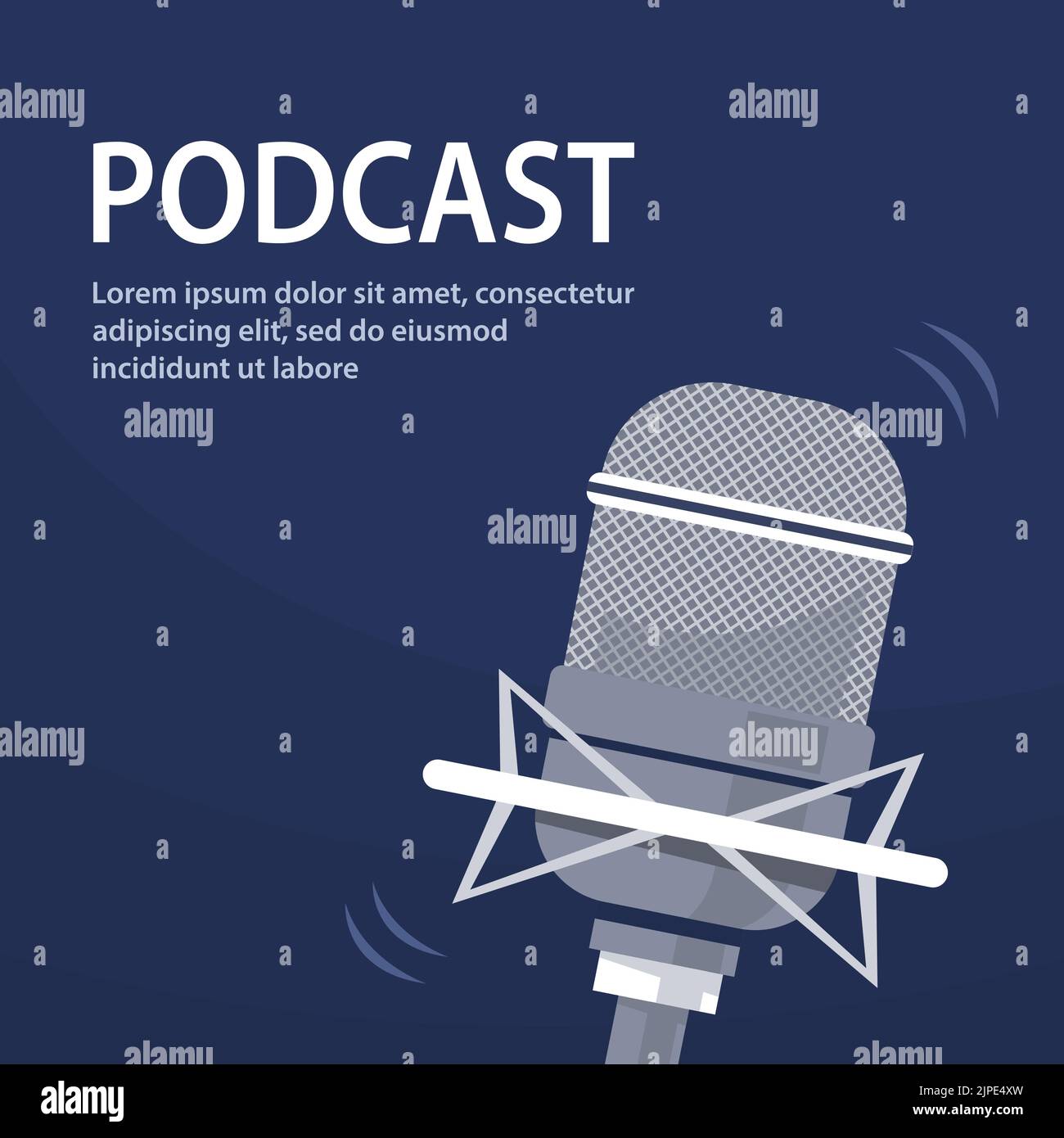 Studio microphone. Recording studio, radio, podcast. Equipment for ...