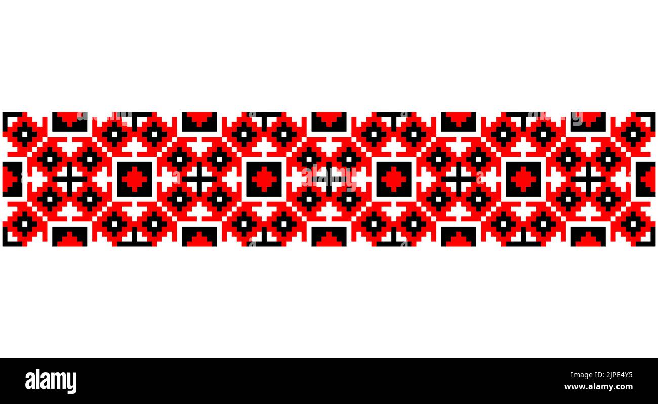 Cross Stitch Pixel Pattern. Ethnic abstract art. Seamless pattern in ...