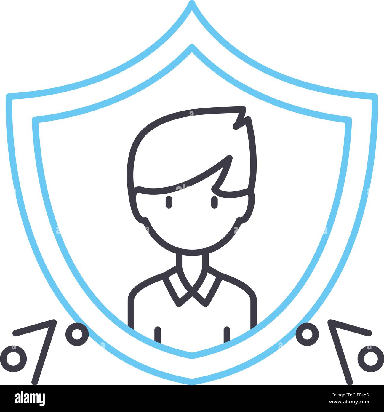 for children line icon, outline symbol, vector illustration, concept ...