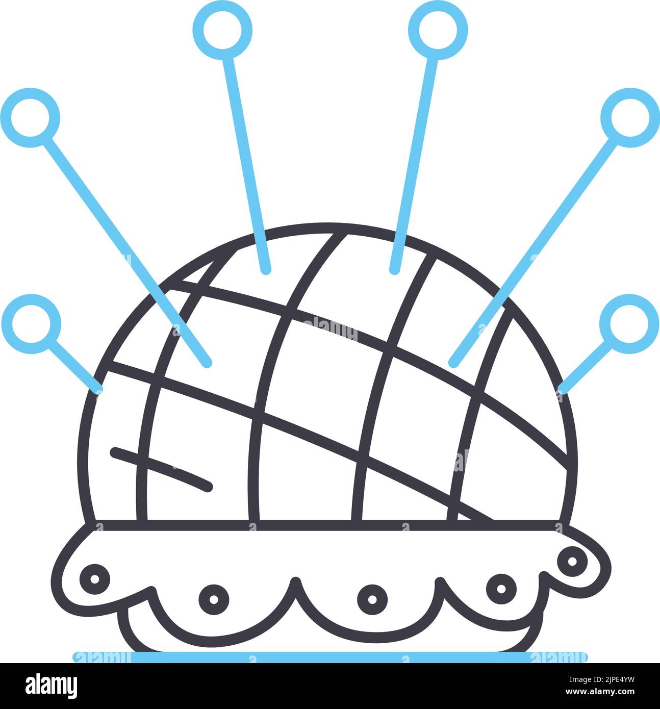 pinball line icon, outline symbol, vector illustration, concept sign ...