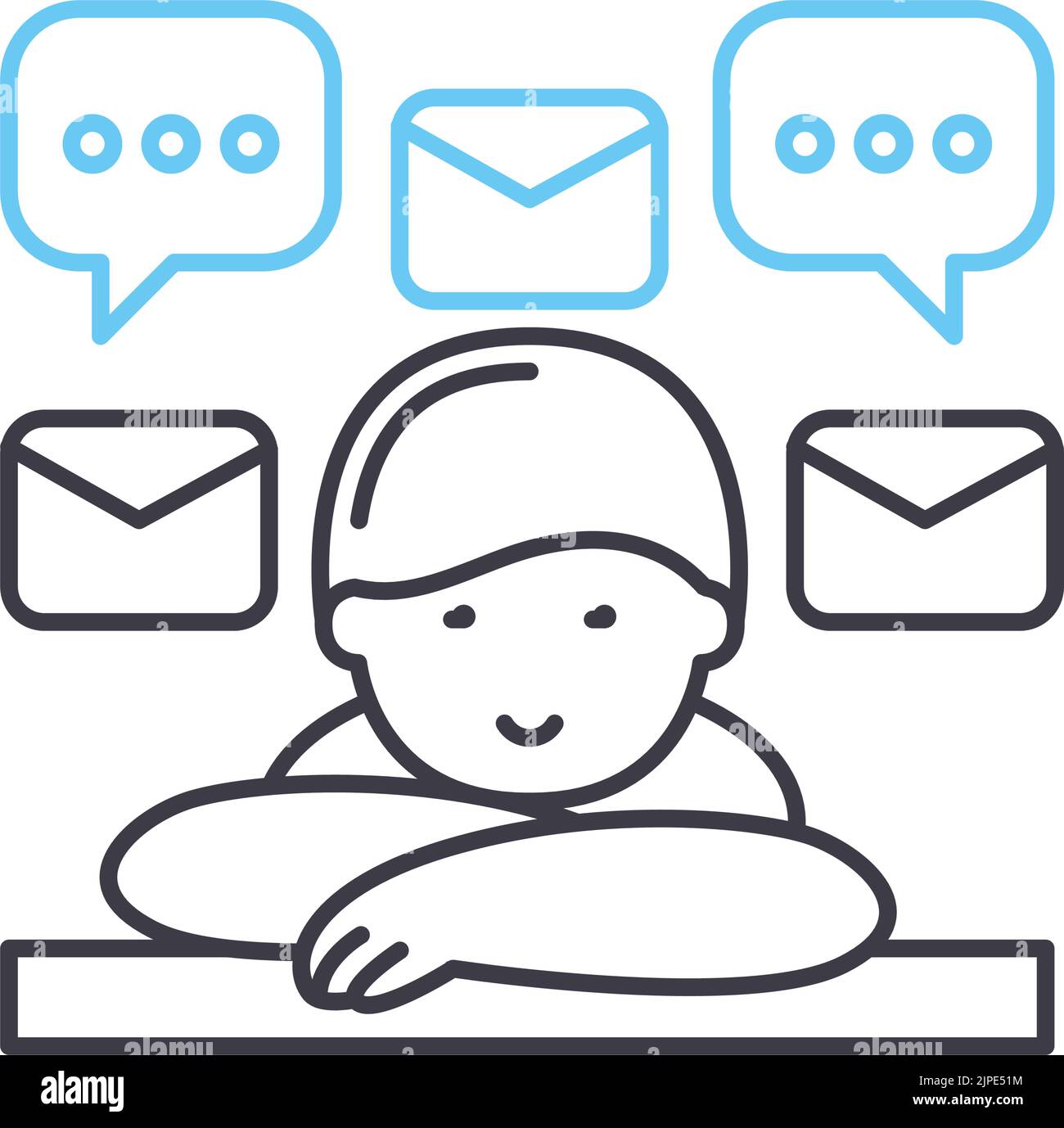 information glut line icon, outline symbol, vector illustration ...