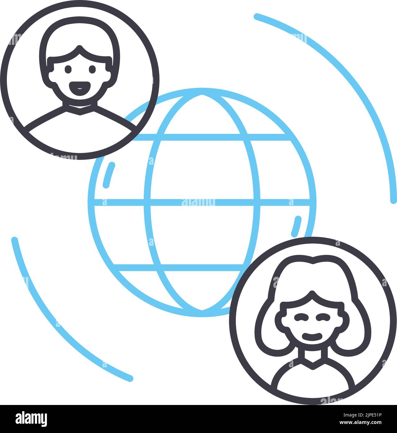 offshore banking line icon, outline symbol, vector illustration ...