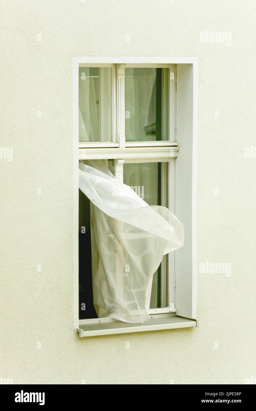 window, curtain, blowing, windows, curtains, drape Stock Photo - Alamy