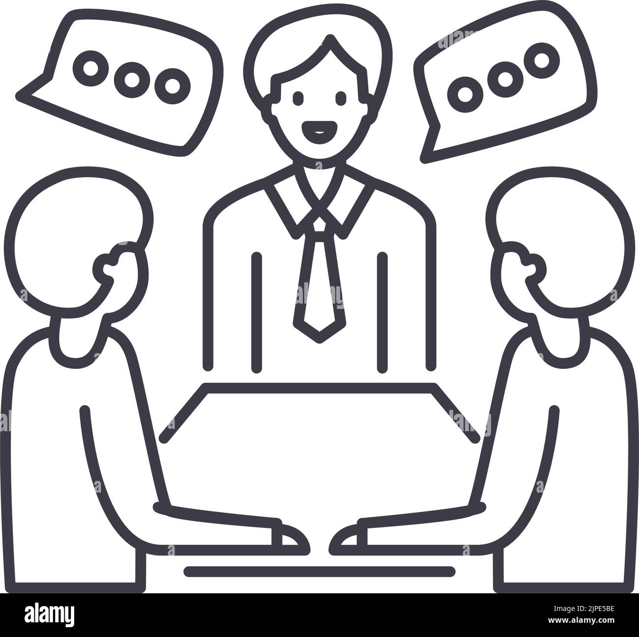 meeting line icon, outline symbol, vector illustration, concept sign ...