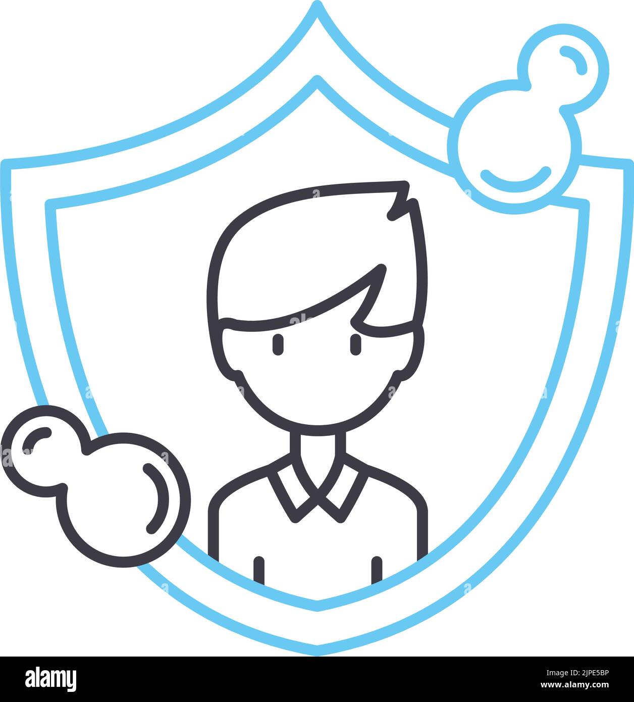 weak immune system line icon, outline symbol, vector illustration ...