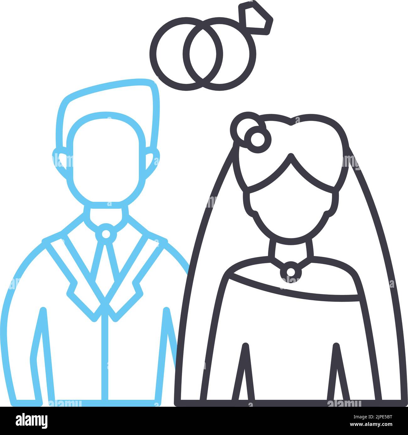 marriage line icon, outline symbol, vector illustration, concept sign ...