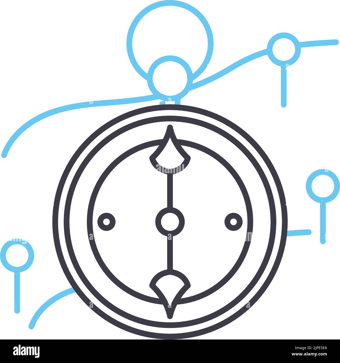 navigation app line icon, outline symbol, vector illustration, concept ...