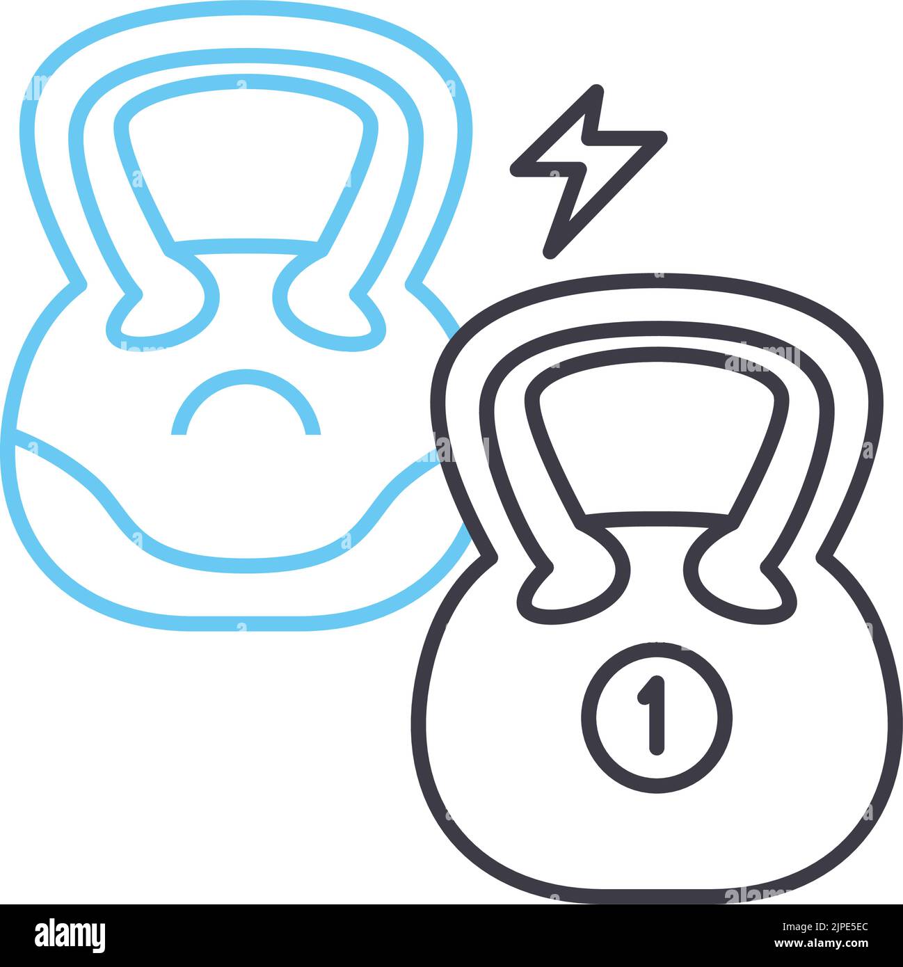 kettlebell line icon, outline symbol, vector illustration, concept sign ...