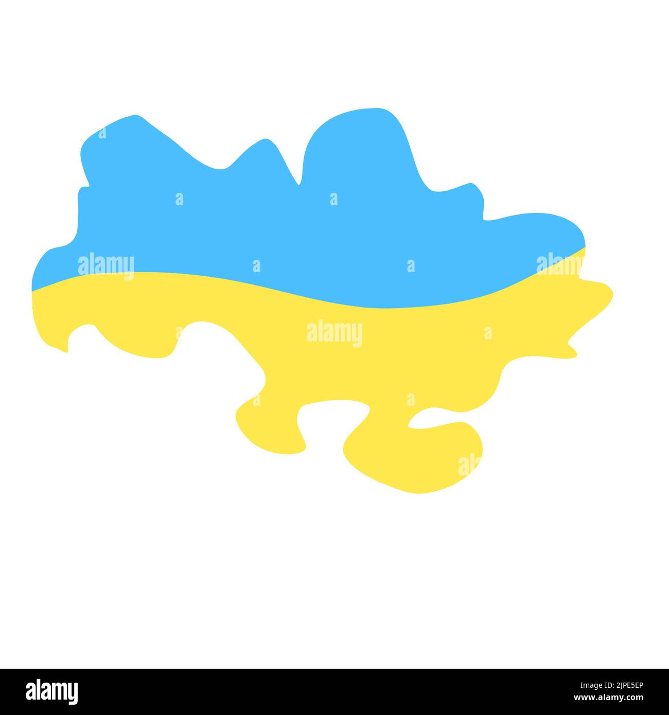 Map of Ukraine in colors of Ukrainian flag. Vector illustration of blue ...