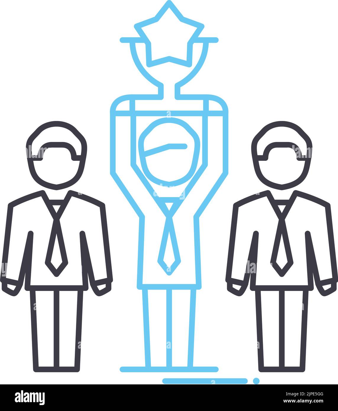 leader employee line icon, outline symbol, vector illustration, concept ... leader employee line icon, outline symbol, vector illustration, concept ...