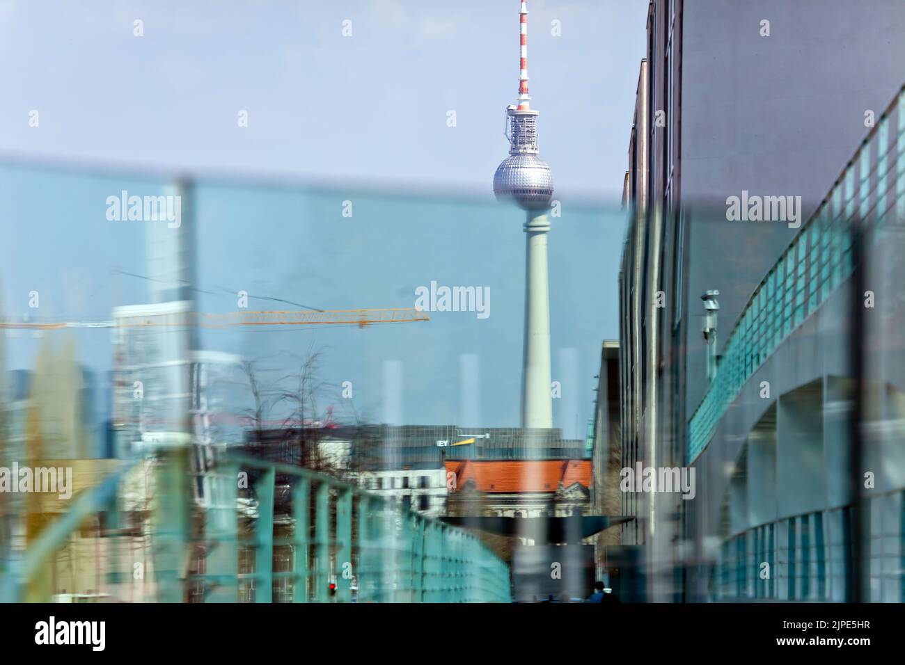 reflection, television tower, distorted, reflections, television towers ...