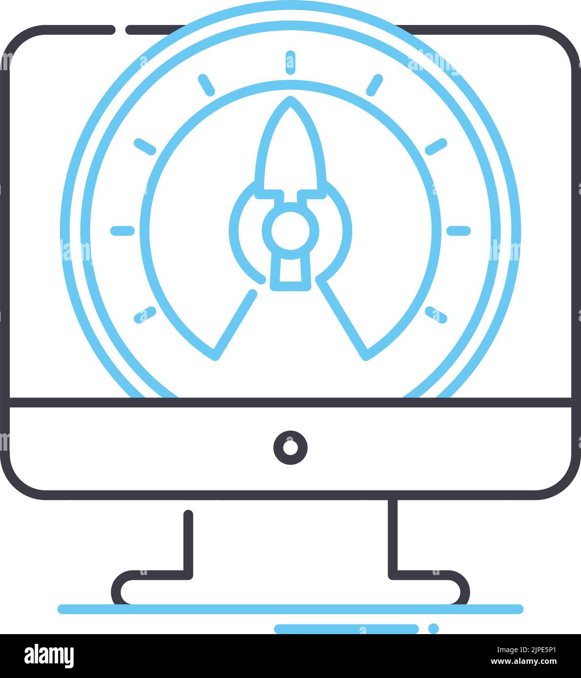 internet speed line icon, outline symbol, vector illustration, concept ...
