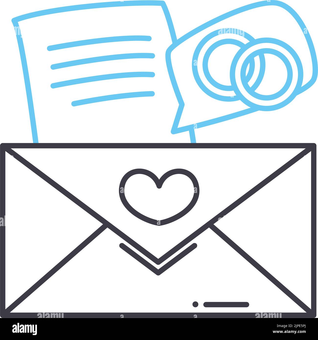 invitations line icon, outline symbol, vector illustration, concept ...