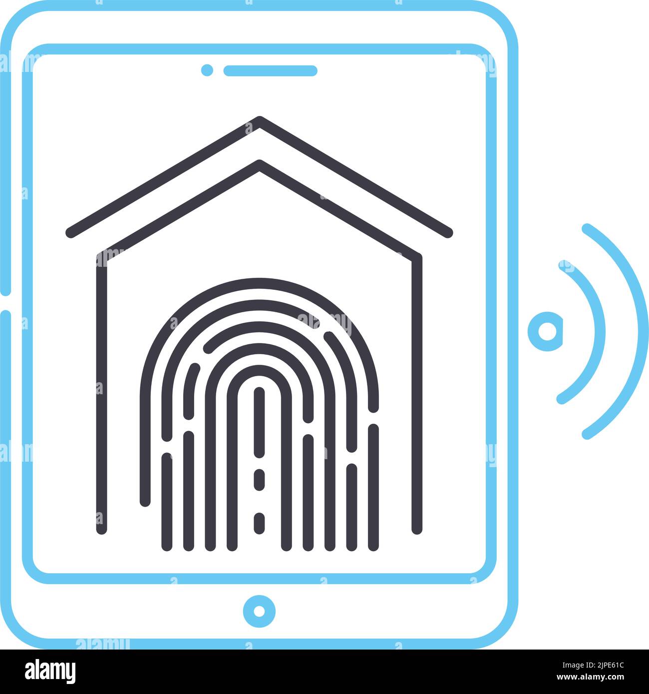 wireless access control line icon, outline symbol, vector illustration ... wireless access control line icon, outline symbol, vector illustration ...