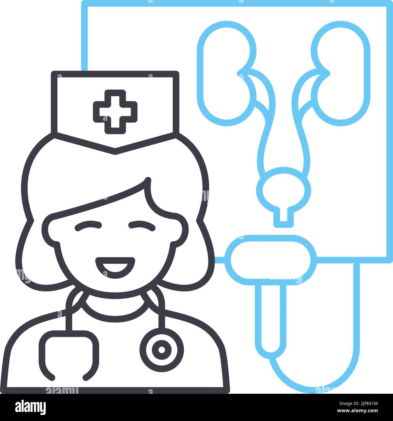 urologist line icon, outline symbol, vector illustration, concept sign ...