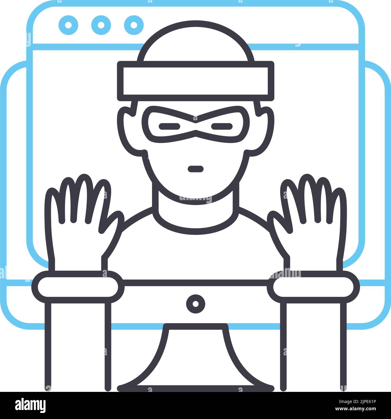 theft line icon, outline symbol, vector illustration, concept sign ...