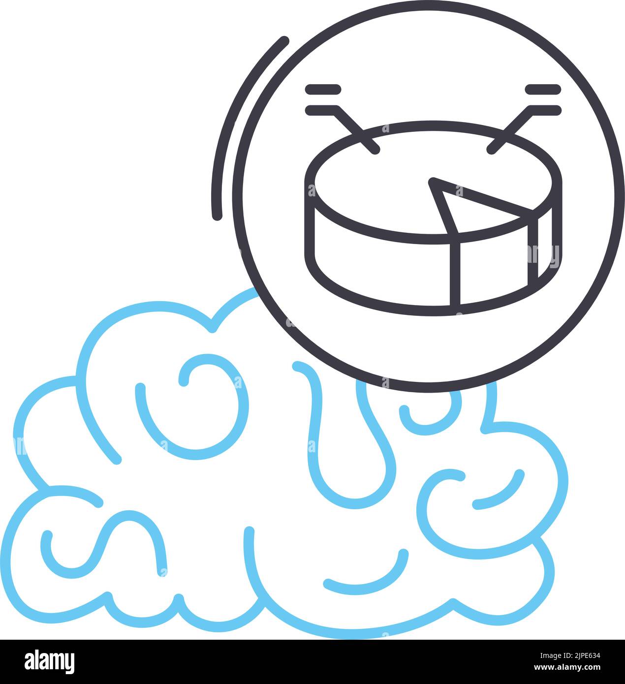 think analysis line icon, outline symbol, vector illustration, concept ...