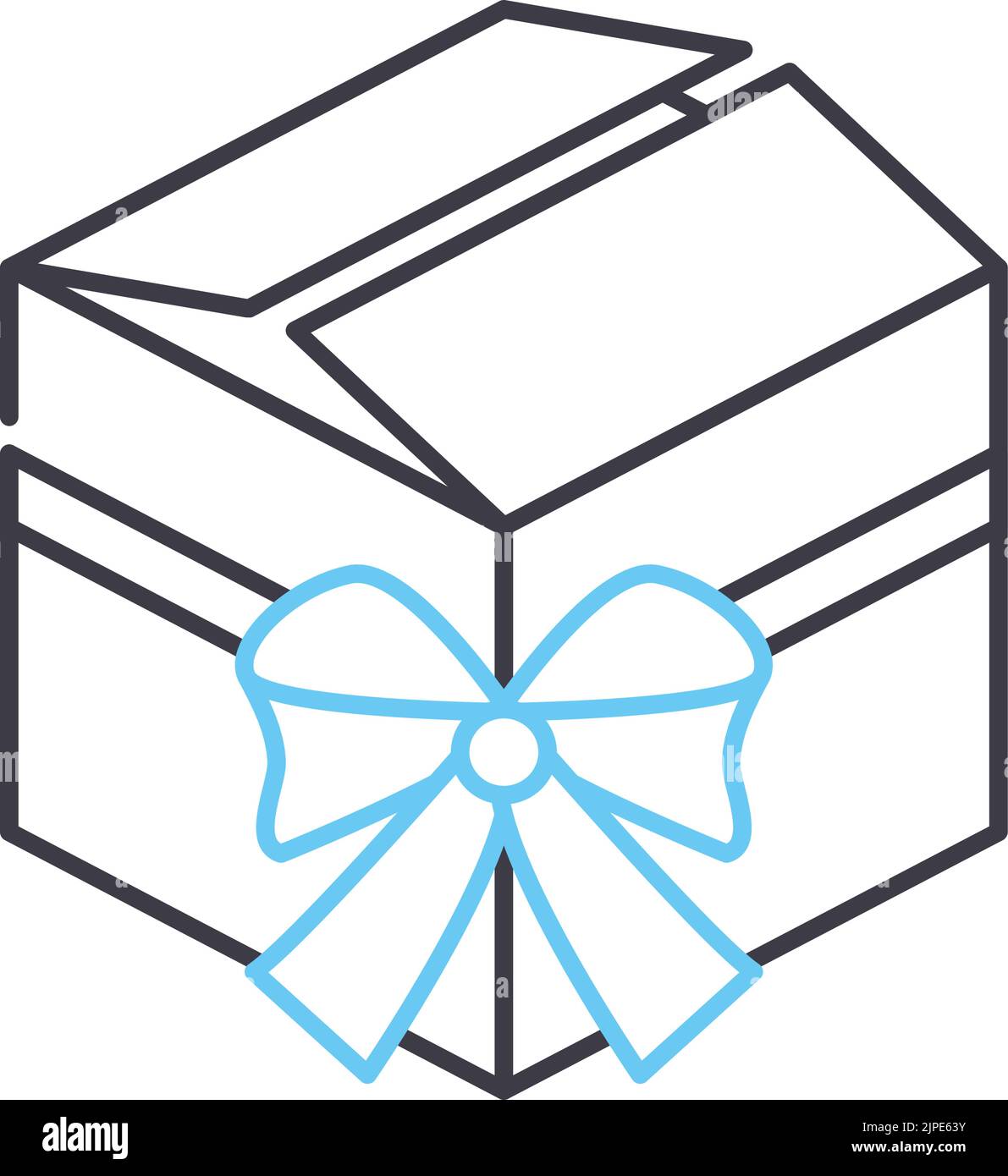 gift box present line icon, outline symbol, vector illustration ...
