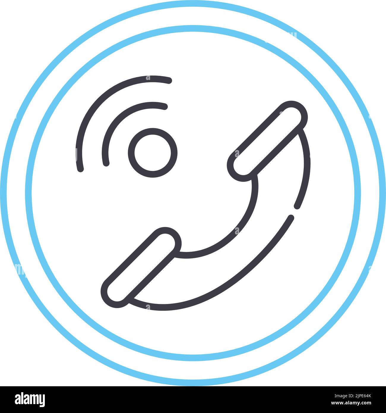 phone call line icon, outline symbol, vector illustration, concept sign ...